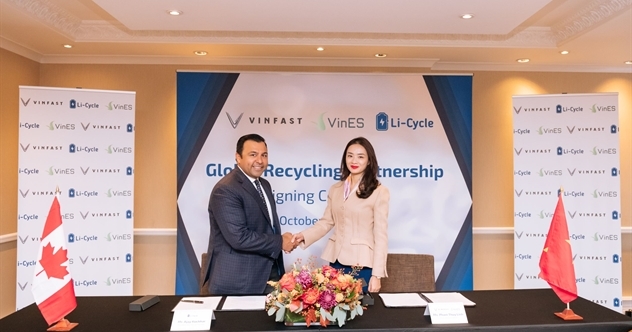 VinES công bố hợp tác cùng Li-Cycle