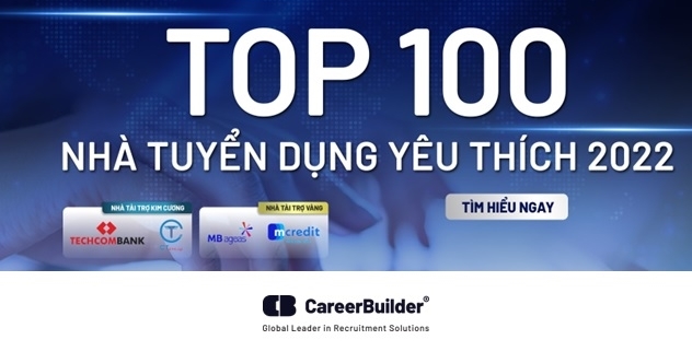 Careerbuilder công bố Top 100 Nhà Tuyển dụng yêu thích năm 2022